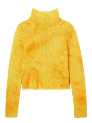 Gabriela Hearst Daina Tie-dyed Cashmere Turtleneck Sweater - Yellow