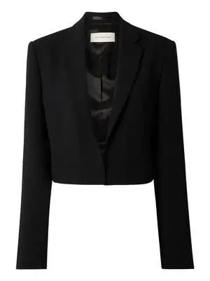 Dries Van Noten Cropped Crepe Blazer - Black