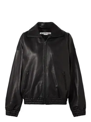 Acne Studios Leather Bomber Jacket - Black