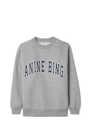 ANINE BING Spencer Printed Cotton-blend Jersey Sweatshirt - Gray