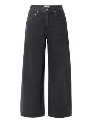 AGOLDE Low Curve Crop High-rise Wide-leg Jeans - Black