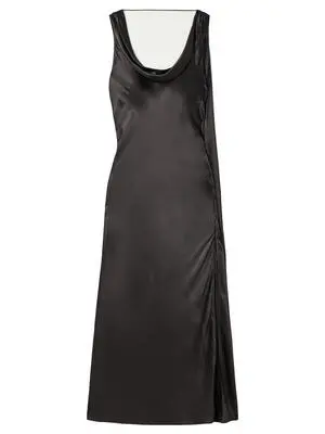 Acne Studios Open-back Draped Silk-satin Midi Dress - Gray