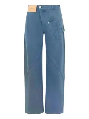 JW Anderson Twisted Workwear Anchor Trousers - Blue