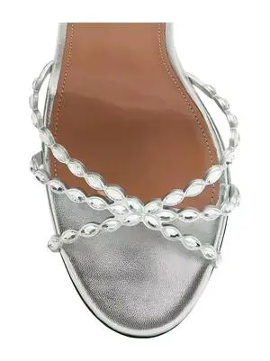 AQUAZZURA 105mm Love Struck Crystal-embellished Sandals - Silver