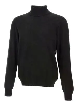 GRAN SASSO Ribbed Turtleneck Sweater - Black