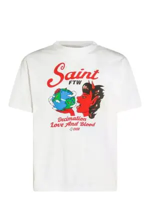 SAINT MXXXXXX Devil Graphic Polo Shirt - White