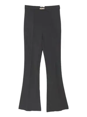 Elisabetta Franchi Double-layer Crêpe Trousers - Grey