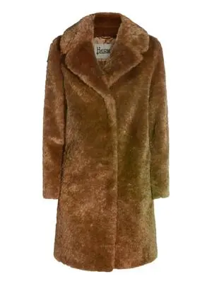 Herno Faux-fur Lapel Coat - Brown