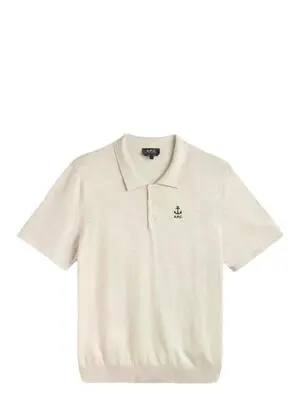 A.p.c. Octave Anchor-embroidered Polo Shirt - Neutrals