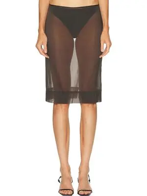 ST. AGNI Transparent Skirt - Black Olive