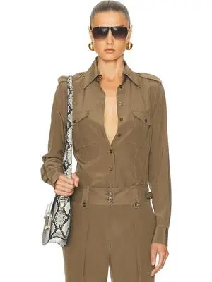 TOM FORD Military Shirt - Khaki