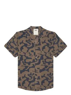 Oas Morel Puzzlotec Cuba Net Shirt In Grey,navy - Multi