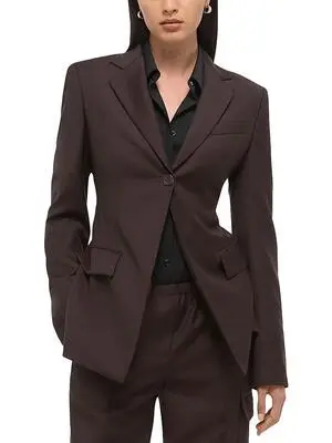 Helmut Lang Cut Away Blazer - Dark Chocolate