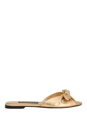 Dolce & Gabbana Mordoré Nappa Leather Flat Slippers - Gold