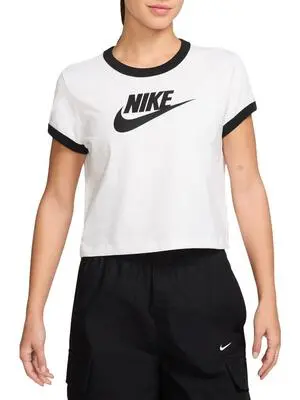 Nike Sportswear Ringer Logo Graphic T-shirt - White/black