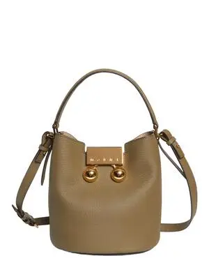 Marni Trunkaroo Leather Bucket Bag - 376 - Sage