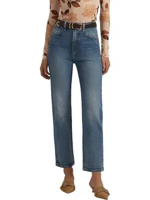 FAVORITE DAUGHTER The Valentina Super High Waist Ankle Straight Leg Jeans - Maui