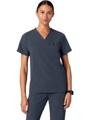 JAANUU Rhena Slim V-neck Scrub Top - Carbon Gray
