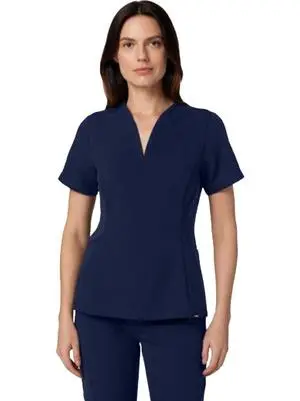 JAANUU Calix 2-pocket V-neck Scrub Top - Midnight Navy