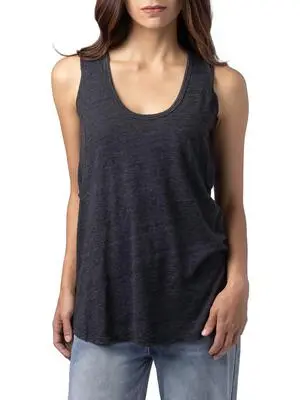 BUN MATERNITY NURSING APPAREL Flowy Nursing Tank Top - Black Charcoal