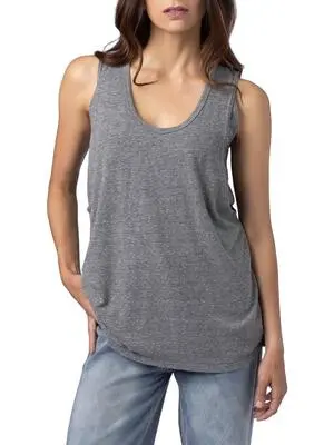 BUN MATERNITY NURSING APPAREL Flowy Nursing Tank Top - Heather Grey