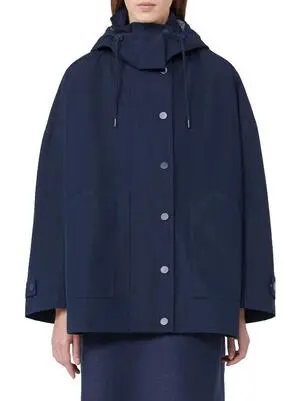 MM BY MAX MARA Labbro Hooded Raincoat - Navy