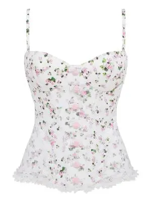 MILLA Strapless Corset With Floral Print - Apple Blossom
