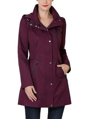 KIMI + KAI Hooded Anorak Jacket - Grape Wine