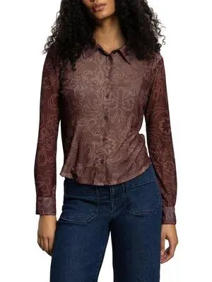 Sanctuary Mesh Button-Down Shirt Bohemian