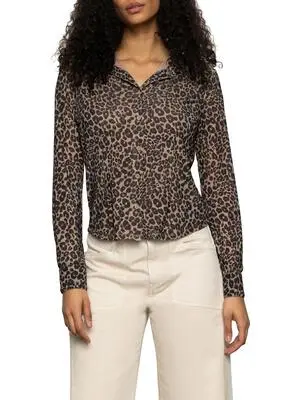 Sanctuary Mesh Button-down Shirt - French Kitty