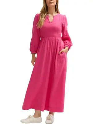 LILY AND LIONEL Paulina Shirred Bodice Maxi Dress - Pink