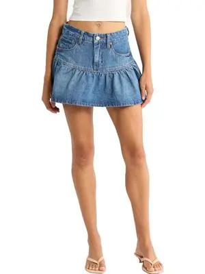 Blanknyc Gathered Denim Skirt - Rain Or Shine
