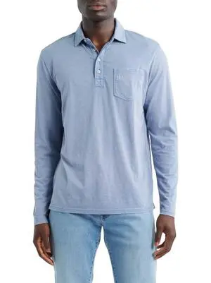 Johnnie-o Coastal Wash Long Sleeve Pocket Polo Cloudburst