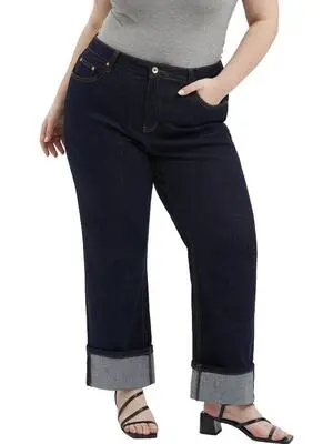 BAYEAS High-waist Relaxed Straight-leg Jeans - Rinse