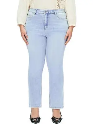 BAYEAS High-waist Straight-leg Jeans - Sky Blue