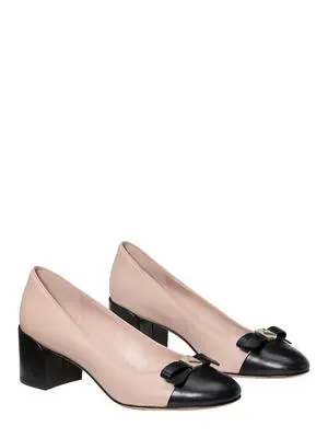 Kate Spade New York Deco Bow Ballet Cap Toe Pump - Pale Vellum/black