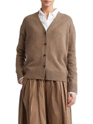 Max Mara Relaxed Merino Wool & Cashmere Cardigan - Hazelnut Brown