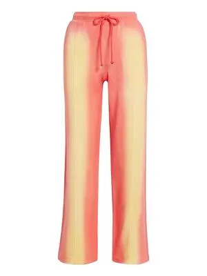THE ELDER STATESMAN Tie-dyed Fleece Track Pants - Coral