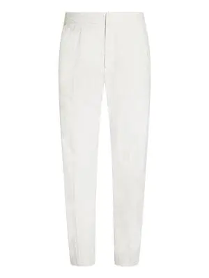 ZEGNA Tapered Stretch-Cotton Poplin Pants