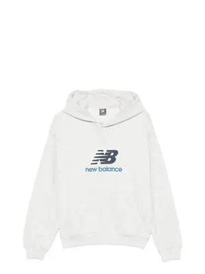 NEW BALANCE Logo Print Hoodie - Grey