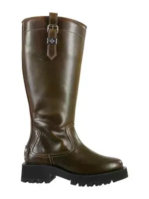 GANNI Buckle-detail Leather Boots - Brown