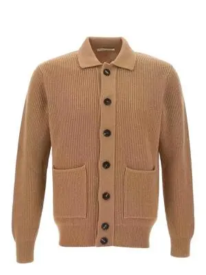 FILIPPO DE LAURENTIIS Ribbed Patch-pocket Cardigan - Brown