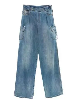 Ermanno Scervino Pleated-front Cargo Jeans - Blue