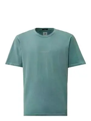 C.P. COMPANY Logo-embroidered Cotton T-shirt - Blue