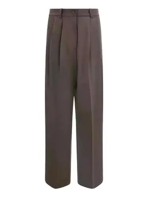 P.a.r.o.s.h Pleated High-waisted Trousers - Brown