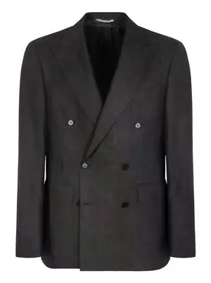 Canali Double-breasted Wool Suit - Brown