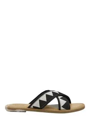 Toms Viv Geometric-pattern Cross-strap Sandals - Black
