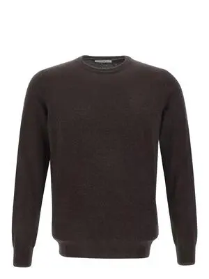 KANGRA Ribbed Crew-neck Sweater - Brown
