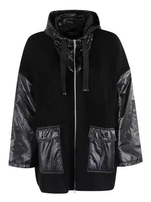 Herno Hooded Ribbed Jacket - Black