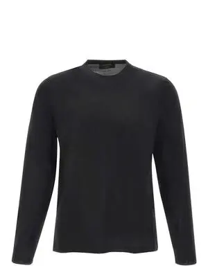 GRAN SASSO Long-sleeve Crew-neck Sweater - Black